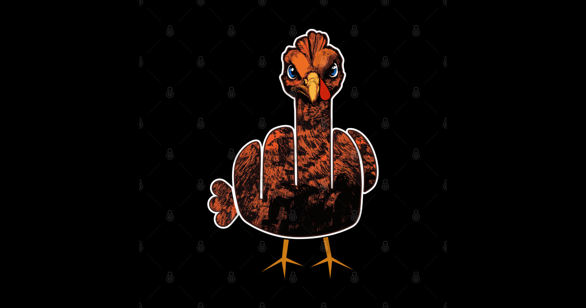 Grumpy Thanksgiving Turkey - Thanksgiving Turkey - Sticker | TeePublic