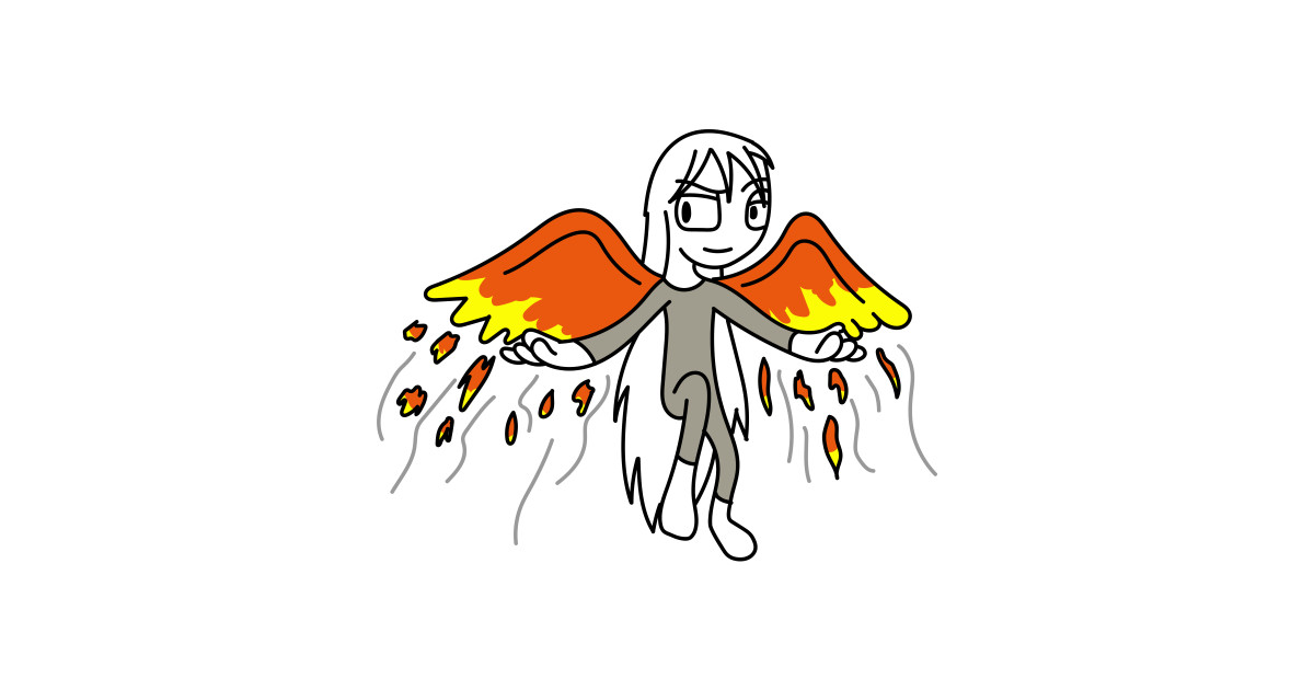 "Elemental Fire Wings" Dynamic Flame Character - Fire Wings - T-Shirt ...