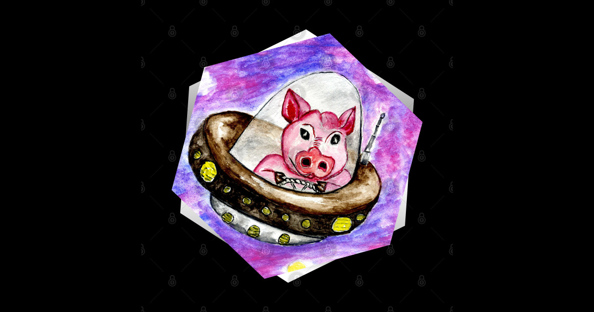 Pig in spaceship - Pig Astronaut - Sticker | TeePublic