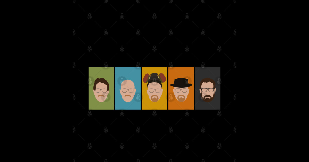 the evolution of Walter White - Breaking Bad - Sticker | TeePublic