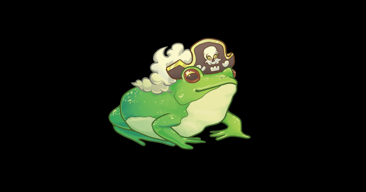 Captain Frogbert - Green frog pirate design - Johnny Depp - Sticker ...