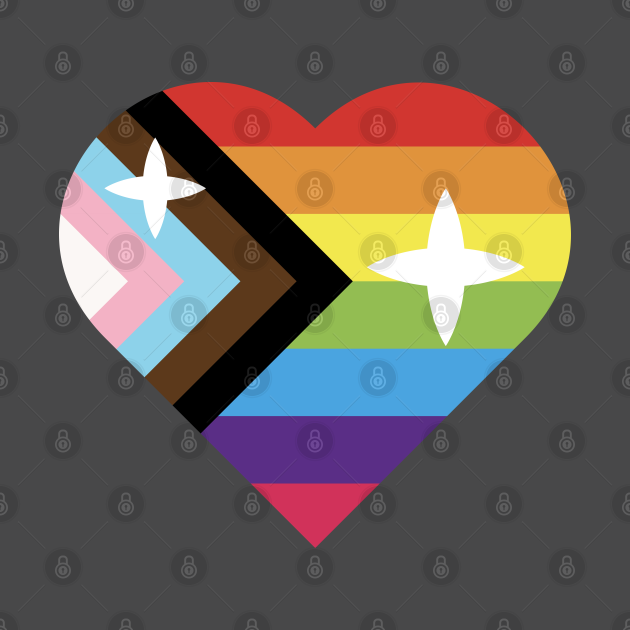 Progress Pride Heart - Lgbt - T-Shirt | TeePublic