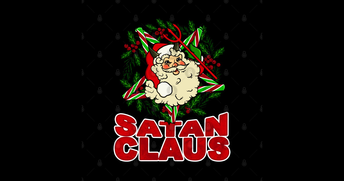 SATAN CLAUS Funny Christmas Satanic Santa Claus Occult Candy Cane ...