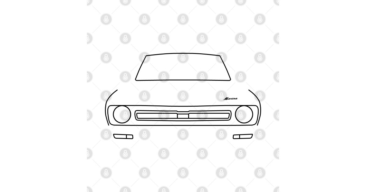 Morris Marina classic car outline graphic (black) - Morris - T-Shirt ...