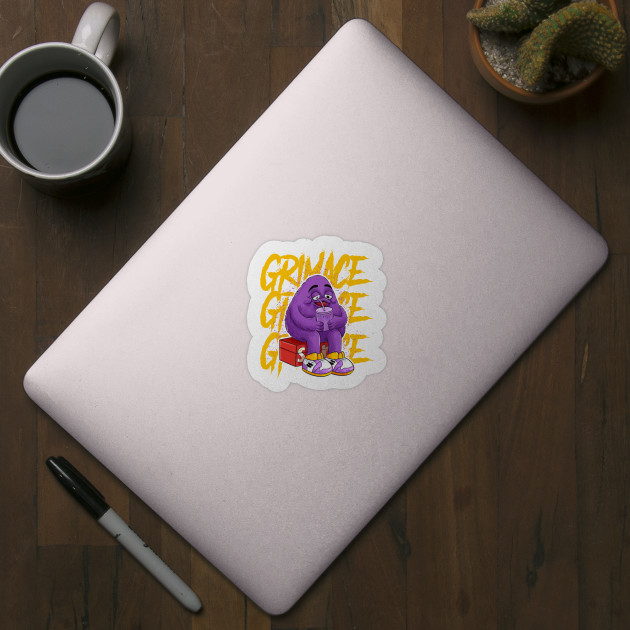 grimace fan art - Grimace Mcdonalds Fast Food Purple - Sticker | TeePublic