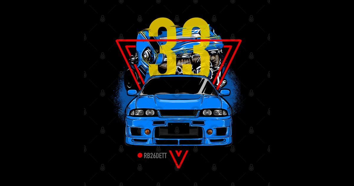 Nissan Skyline GTR R33 JDM Legend - Automotive Artwork - Sticker ...