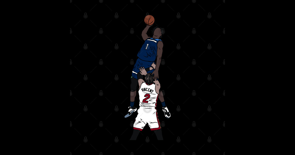Anthony Edwards "Dunk" on Gabe Vincent - Anthony Edwards - Sticker ...