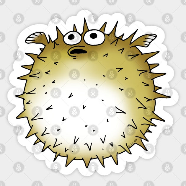 funny puffer fish - Puffer Fish - Sticker | TeePublic