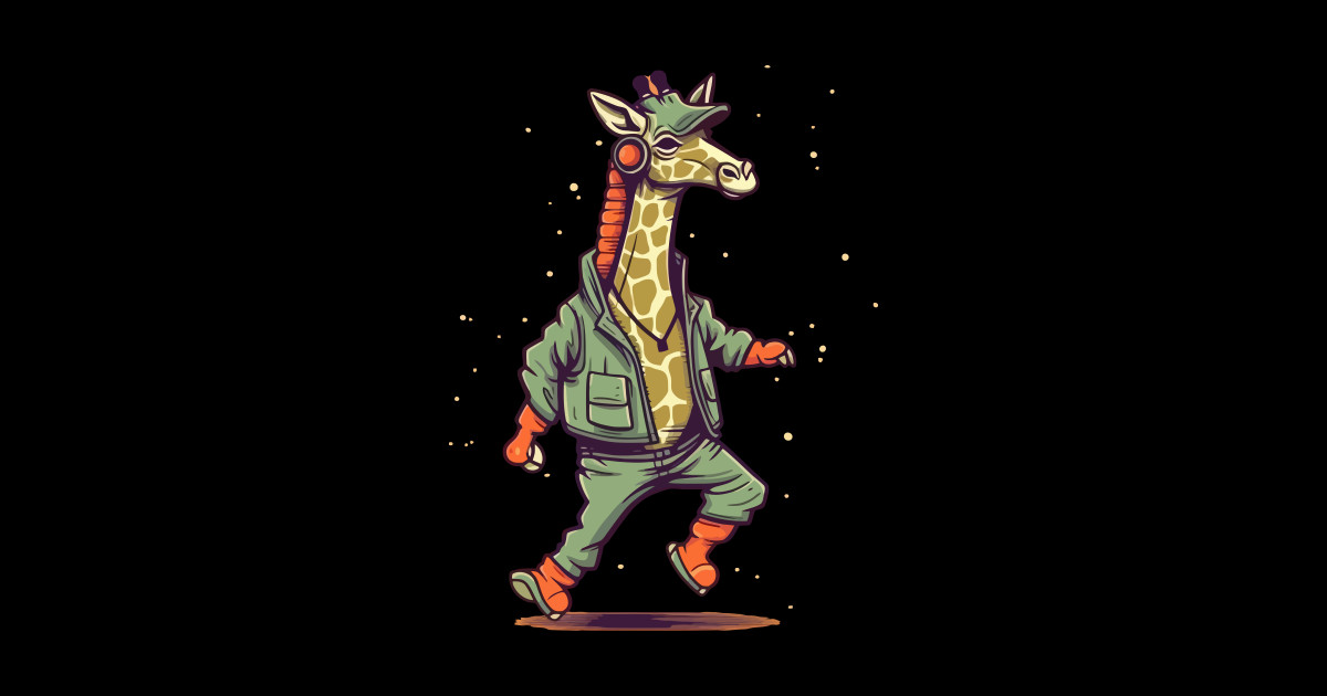 Hip Hop Dancing Giraffe - Breakdance - Sticker | TeePublic