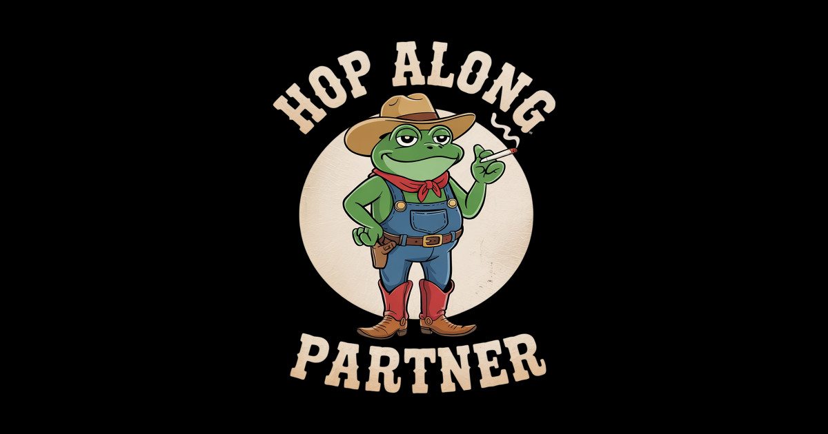 Hop Along Partner Cowboy Frog - Hop Along Partner Cowboy Frog - Sticker ...