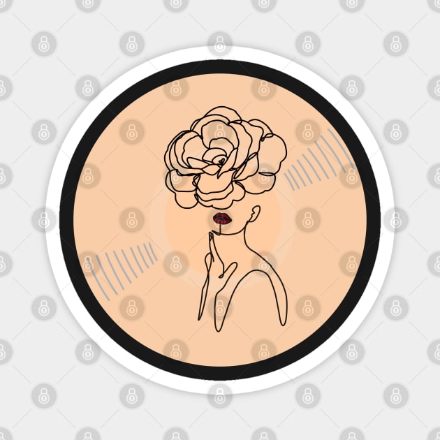 Vinyl - Rose woman floral design minimalist line art - Aesthetic ...