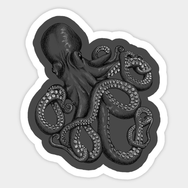 Realistic Octopus - Two Tone - Octopus - Sticker | TeePublic