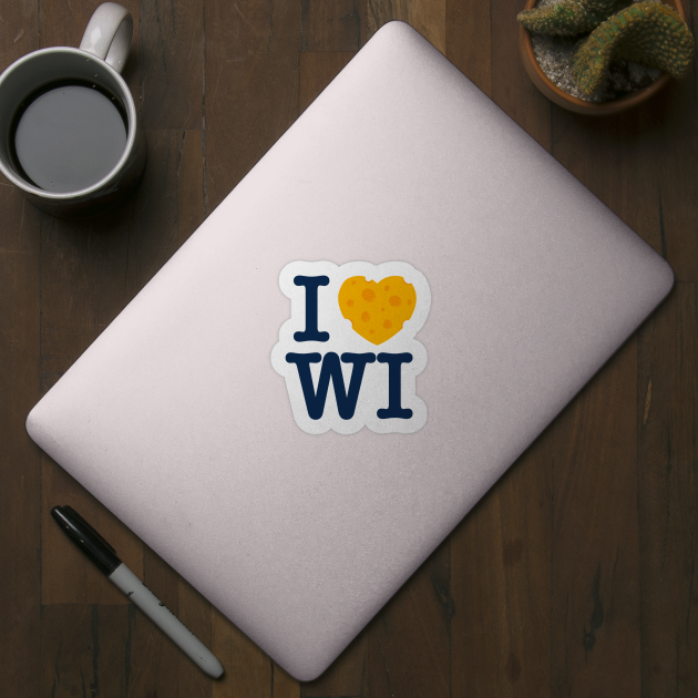 I Love Wisconsin - Milwaukee Blue - I Love Wisconsin - Sticker | TeePublic