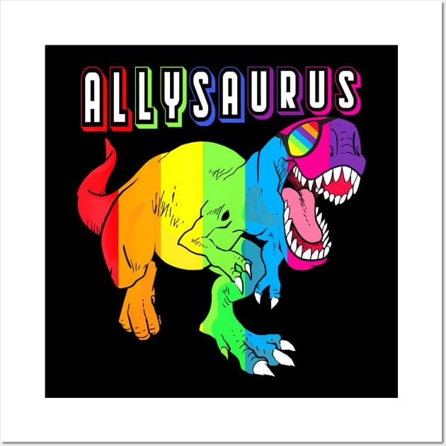 Dinosaur T Rex LGBT Gay Pride Flag Allysaurus Ally Men Boys ...