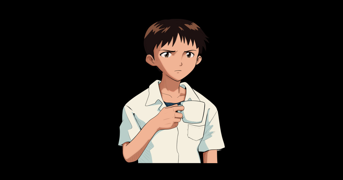 Shinji Holding a Mug HD Restored image Neon Genesis Evangelion - Shinji ...