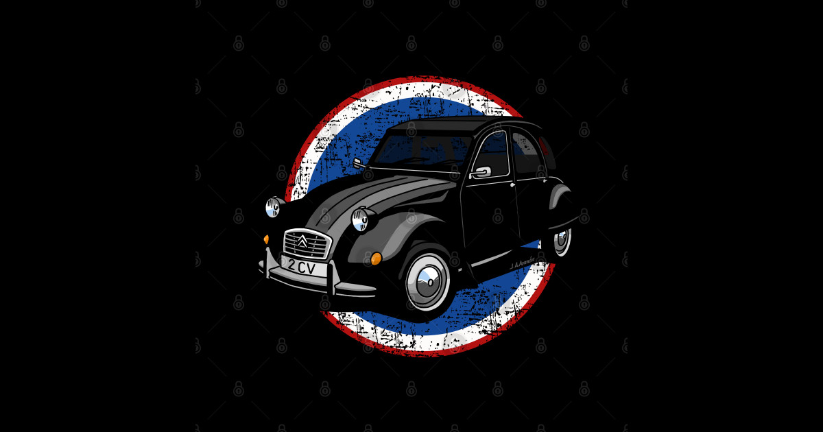 The iconic french classic car - Citroen 2cv - Sticker | TeePublic