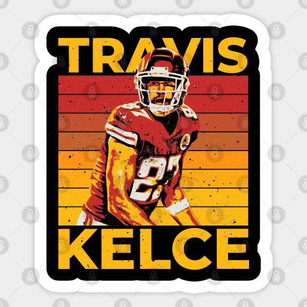 travis kelce retro - Travis Kelce - Sticker | TeePublic