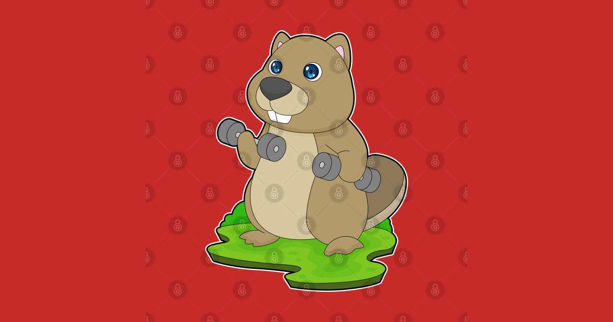 Beaver Bodybuilder Dumbbells Bodybuilding - Bodybuilding - T-Shirt ...