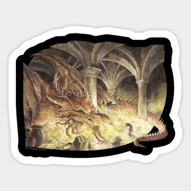 Smaug's Cave - Bilbo And Smaug - Sticker | TeePublic