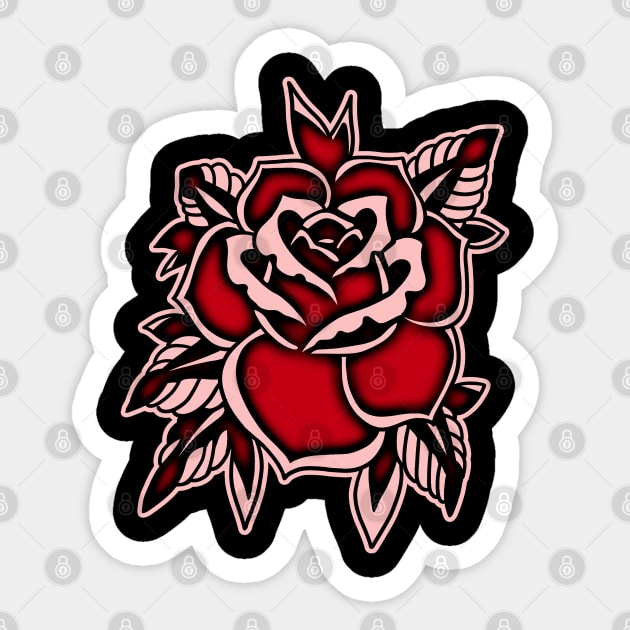 classic rose tattoo - Tattoo Design - Sticker | TeePublic