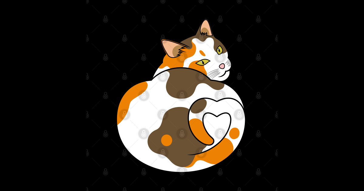 Calico Cat Loaf Love - Calico Cat - Sticker | TeePublic