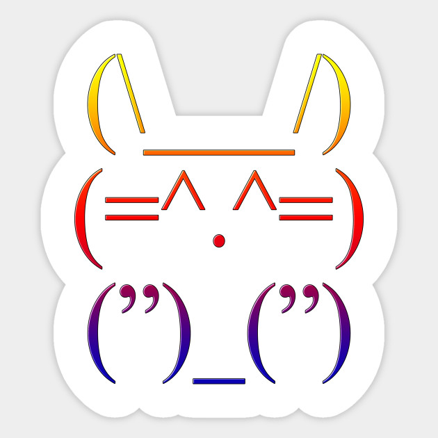 Super Cute Bunny Ascii Art - Cute Bunny - Sticker | TeePublic