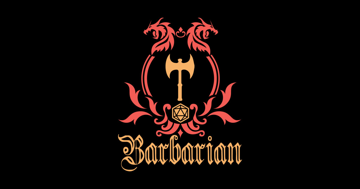 D&D Barbarian Simple Class Emblem - Barbarian Class - Sticker | TeePublic