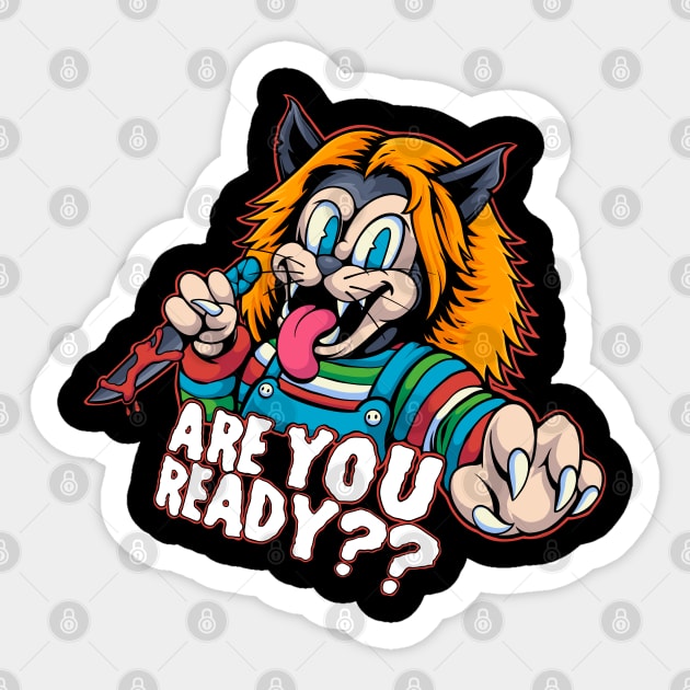 chucky cats halloween - Chucky - Sticker | TeePublic
