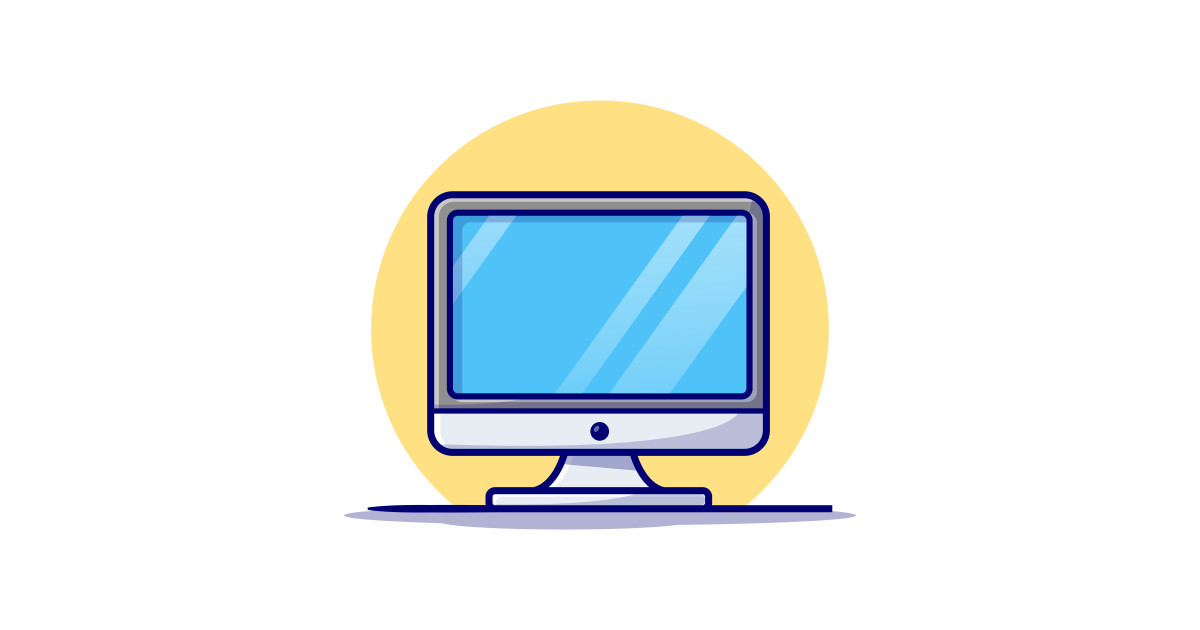 Computer Desktop Cartoon Vector Icon Illustration (2) - Computer - T ...