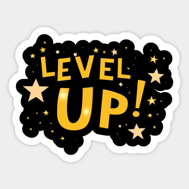 Level Up Gamer Stars player one - Level Up - Sticker | TeePublic