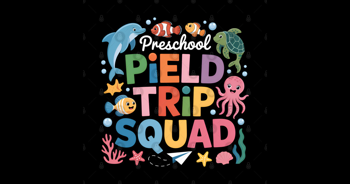Field Trip Squad Preschool Underwater Sea Life Aquarium - Trip - Tapestry | TeePublic