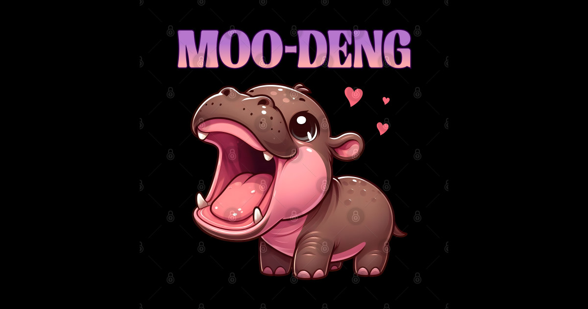 MOO DENG - Moo Deng Hippo - Sticker | TeePublic