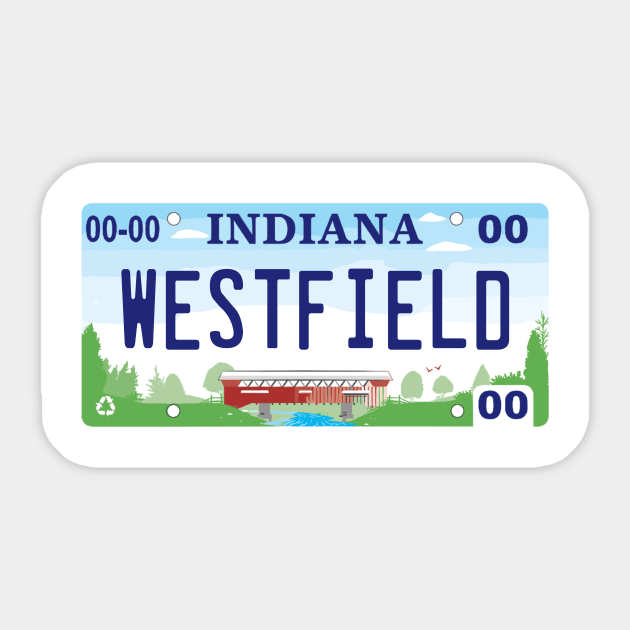 Westfield Indiana License Plate - Westfield - Sticker | TeePublic