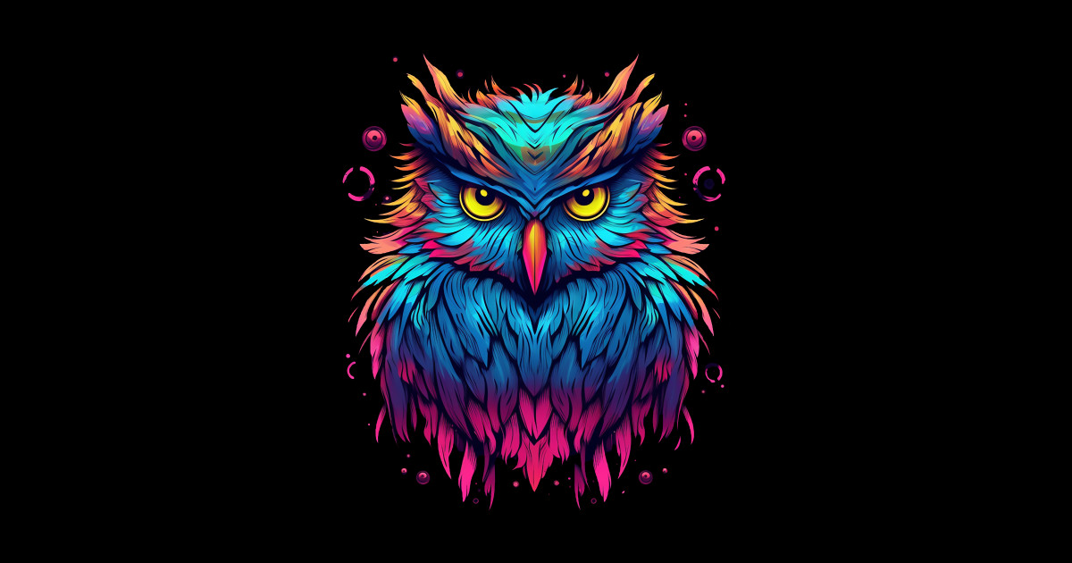 Glow Owl - Owl - Sticker | TeePublic