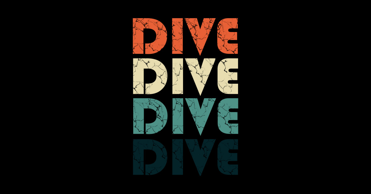 Retro Dive Distressed Diving Springboard Diver Gift T-shirt - Retro ...