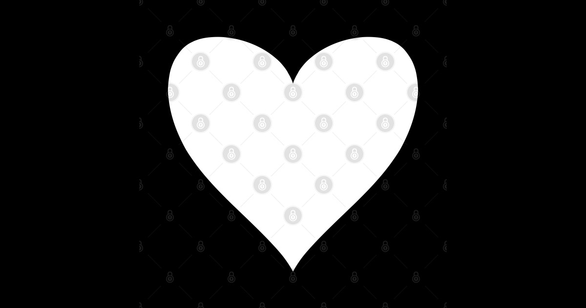 White Heart - Heart - Sticker | TeePublic