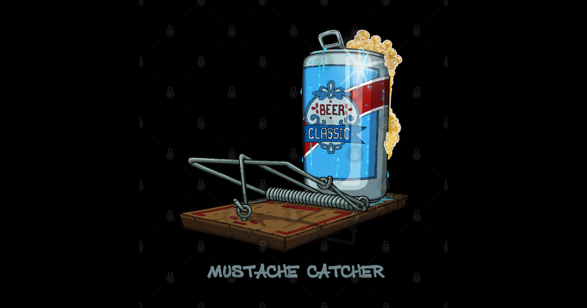 Mustache Catcher - Trapping - Sticker | TeePublic