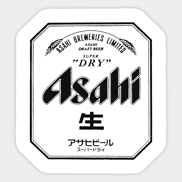 Asahi Beer White - Asahi - Sticker | TeePublic