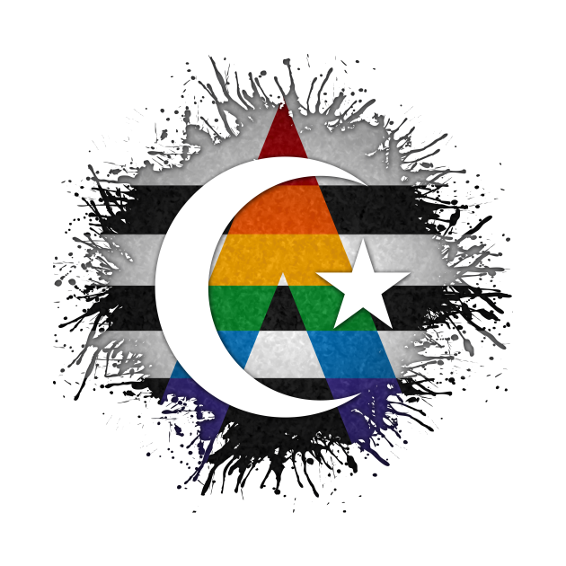 Paint Splatter LGBT Ally Pride Flag Star and Crescent Symbol - Allyship ...