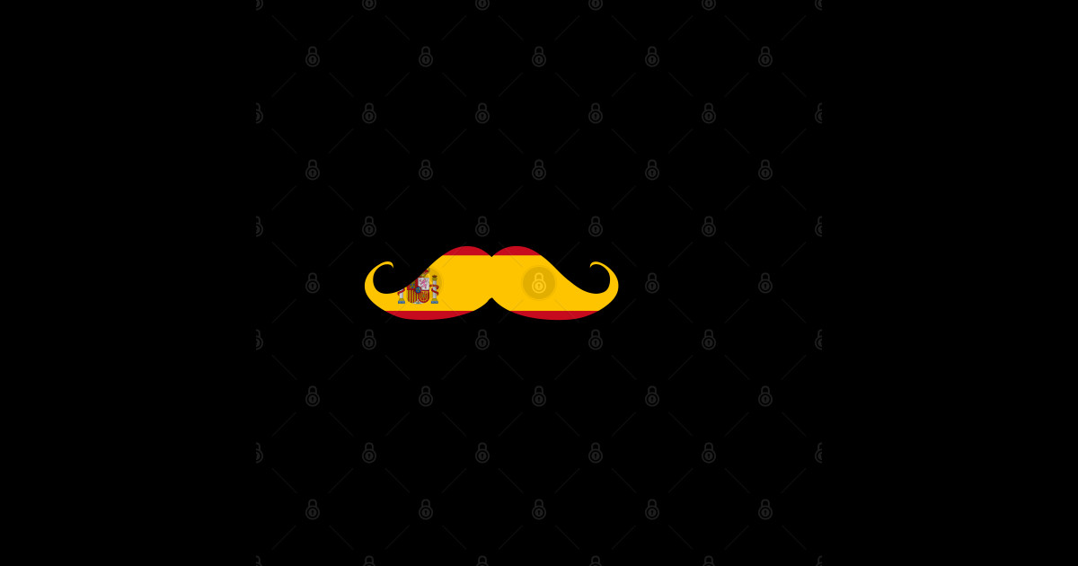 Mustache Flag Spain - Spain - Sticker | TeePublic