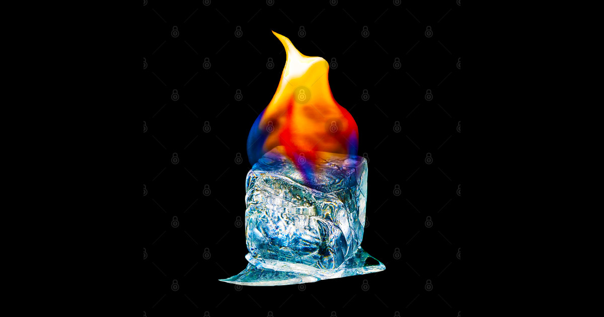 Ice Cube in Fire - Ice In Fire - Posters and Art Prints | TeePublic