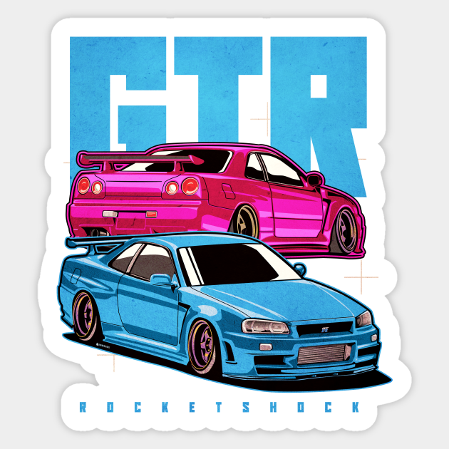 skyline r34 gtr jdm - Nissan - Sticker | TeePublic