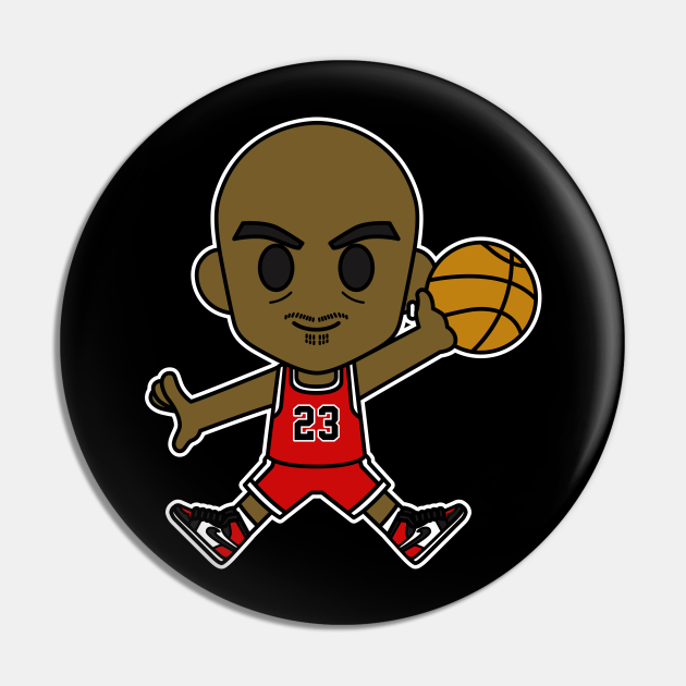 Chibi Michael Jordan Jump Red - Michael Jordan - Pin | TeePublic