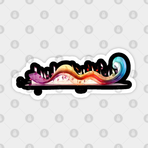 Sound Waves - Music Notes - Sticker | TeePublic