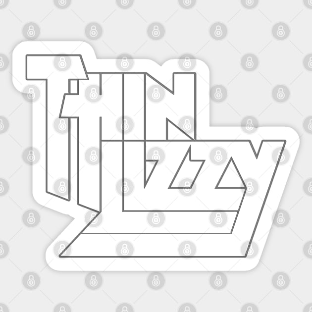Thin Lizzy Silver Fanart - Band - Sticker | TeePublic