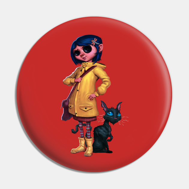 Coraline With Button Eyes Coraline Movie Pin Teepublic