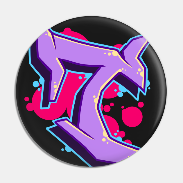 Letter T - Graffiti Street Art Style - Graffiti Letter - Pin | TeePublic