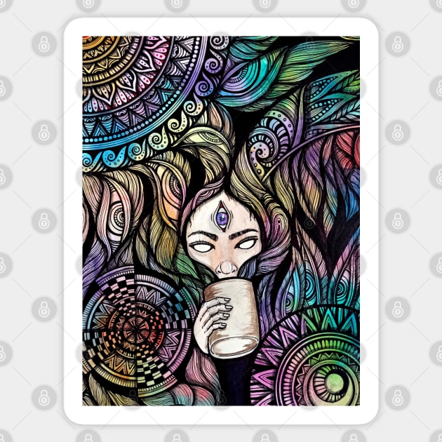 Trippy coffee lover - Coffee Lover - Sticker | TeePublic