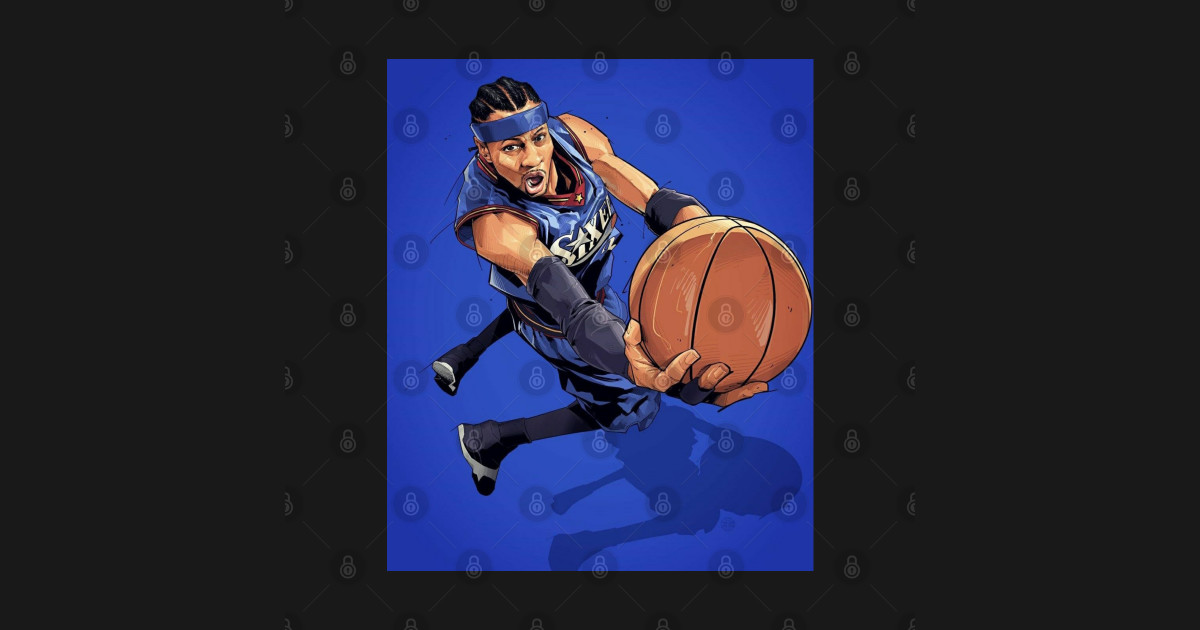 Allen Iverson Cartoon – Sixers Legend Artwork - Allen Iverson - T-Shirt ...