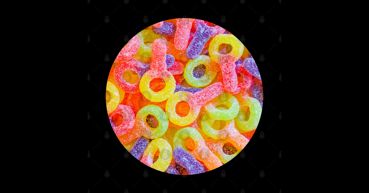 Gummy Sour Keys Candy Photograph Circle - Candy - T-Shirt | TeePublic